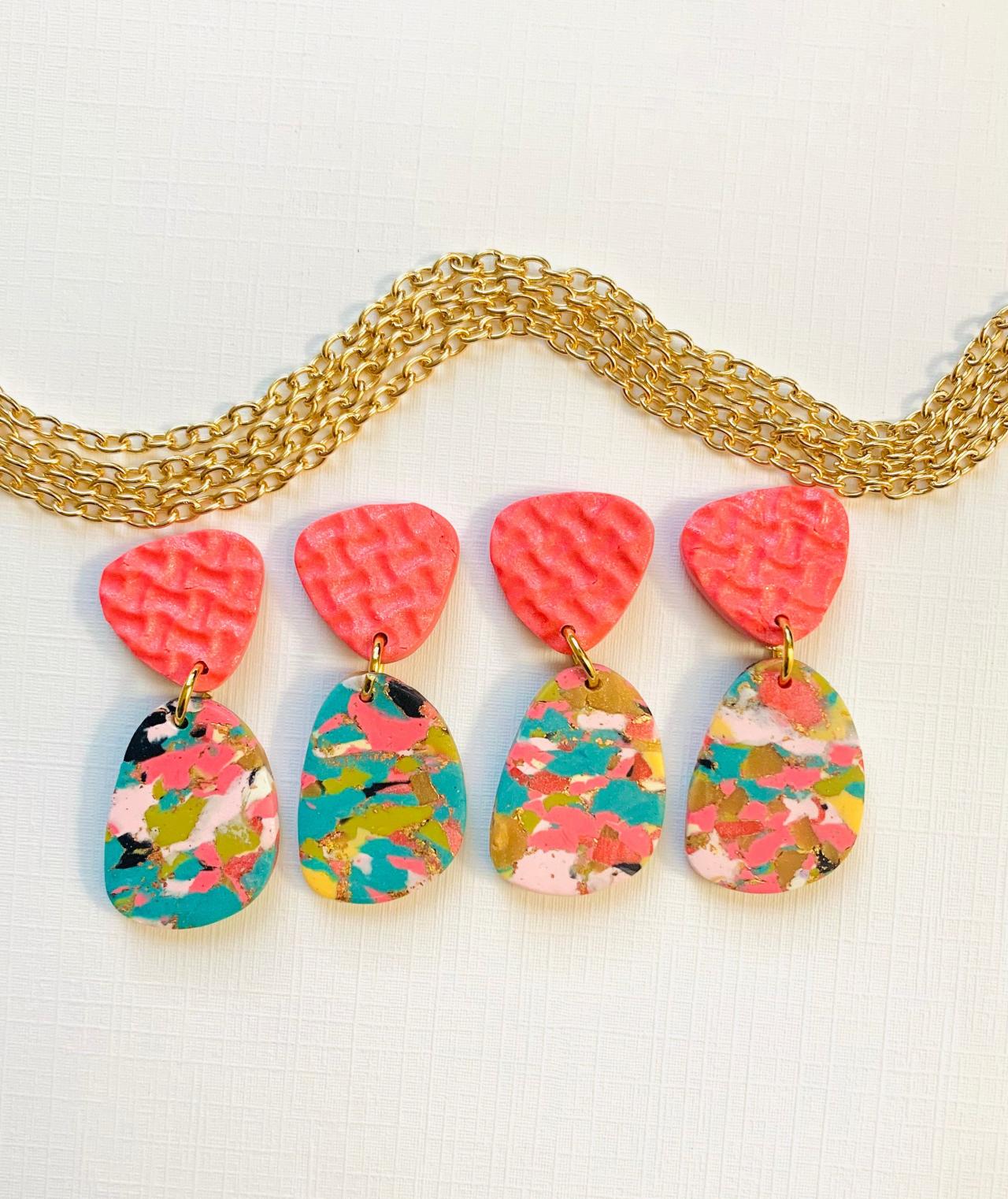 Spring Earrings | Polymer Clay Marble Earrings on Luulla