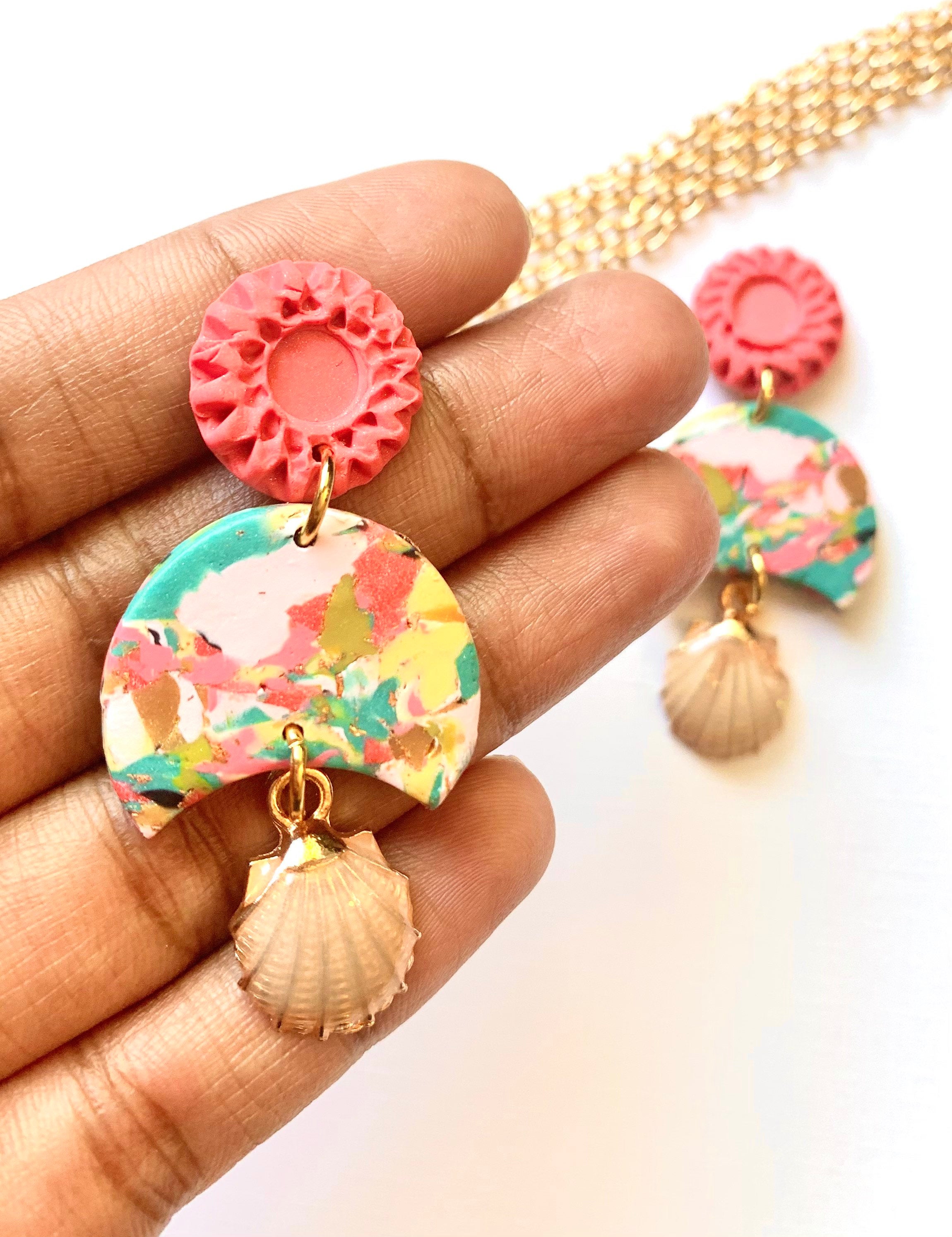 Spring Earrings | Polymer Clay Marble Earrings on Luulla